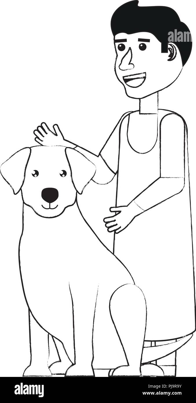 cartoon vet doctor examining a cute labrador dog over white background ...