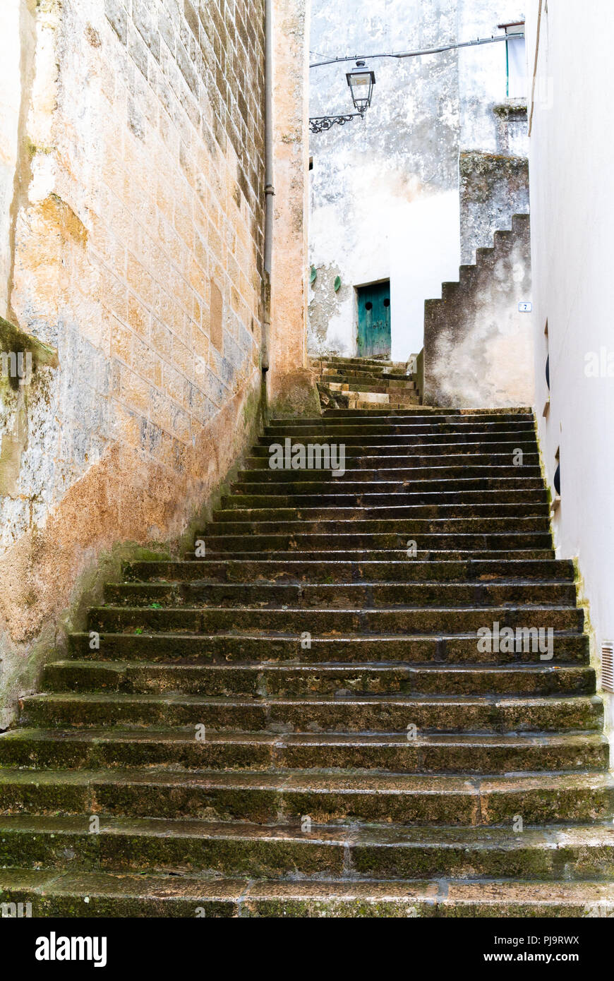 Steps in the street, Specchia, Puglia, Italy Stock Photo - Alamy