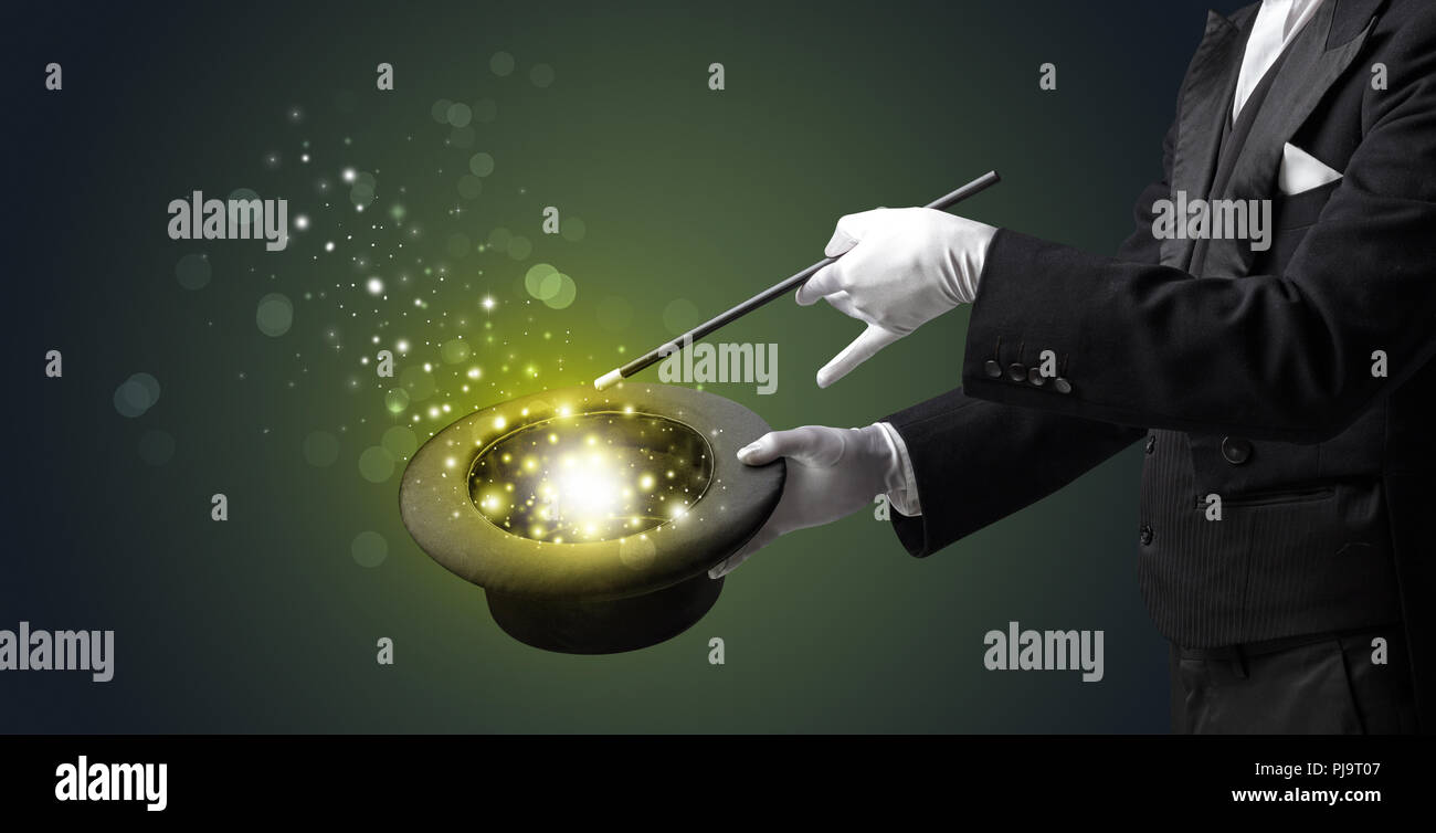 White glove hand conjuring something mysterious Stock Photo - Alamy
