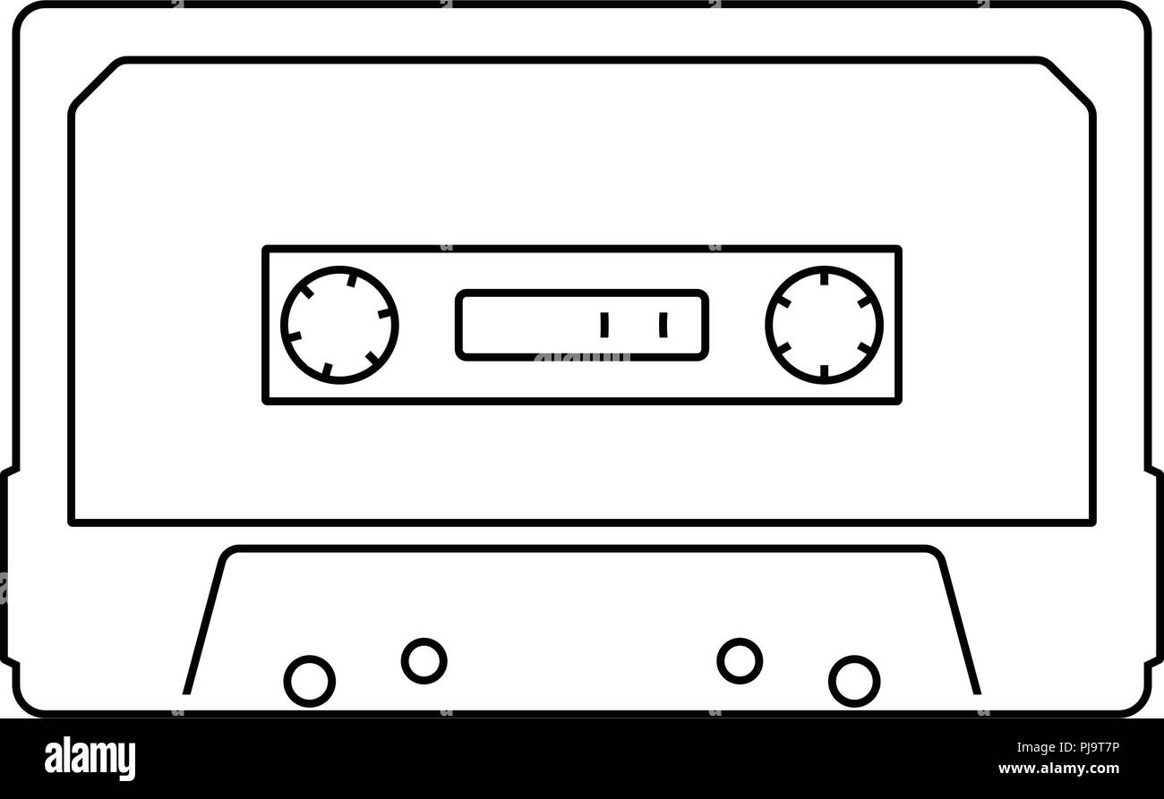 Audio cassette icon. Thin line design. Vector illustration Stock Vector ...