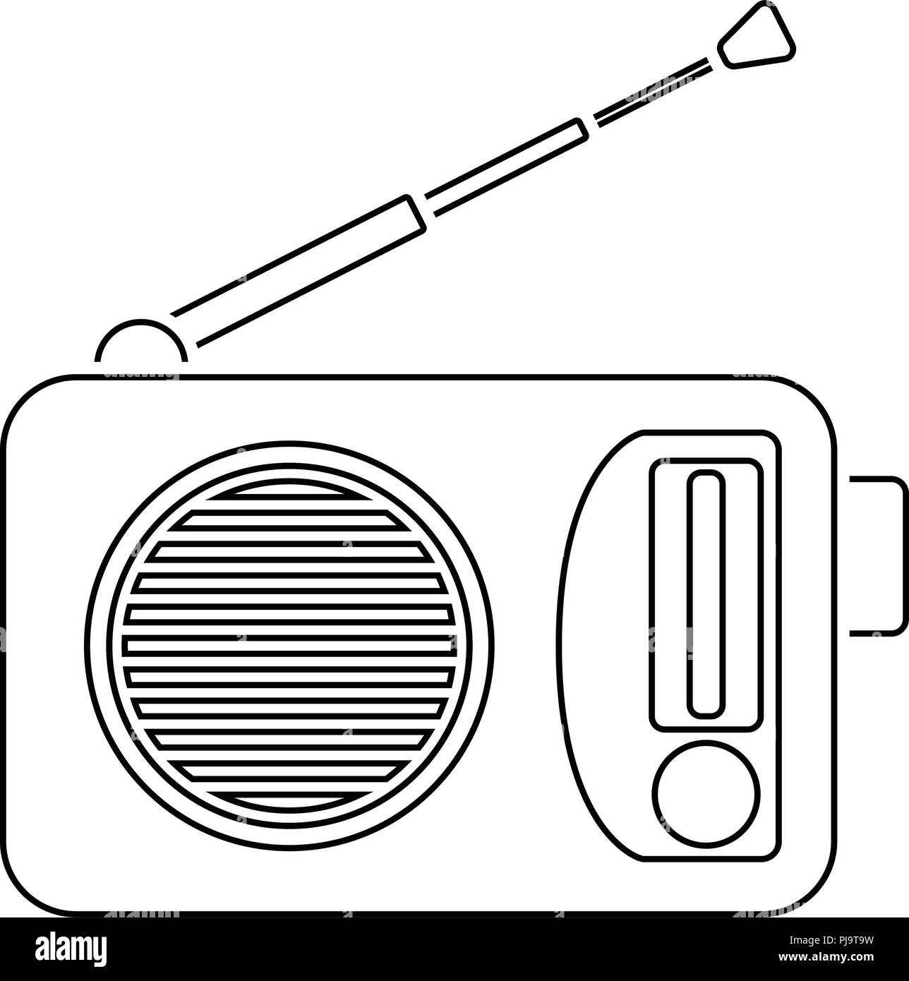 Radio icon. Thin line design. Vector illustration Stock Vector Image ...
