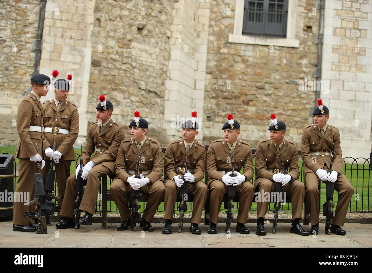 Members of the Royal Regiment of Fusiliers prior to marching from the ...