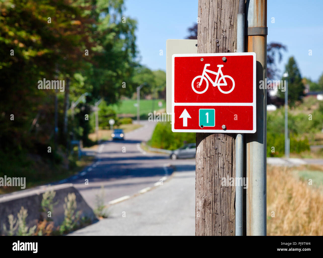 Norwegian cycling route sign hi-res stock photography and images - Alamy