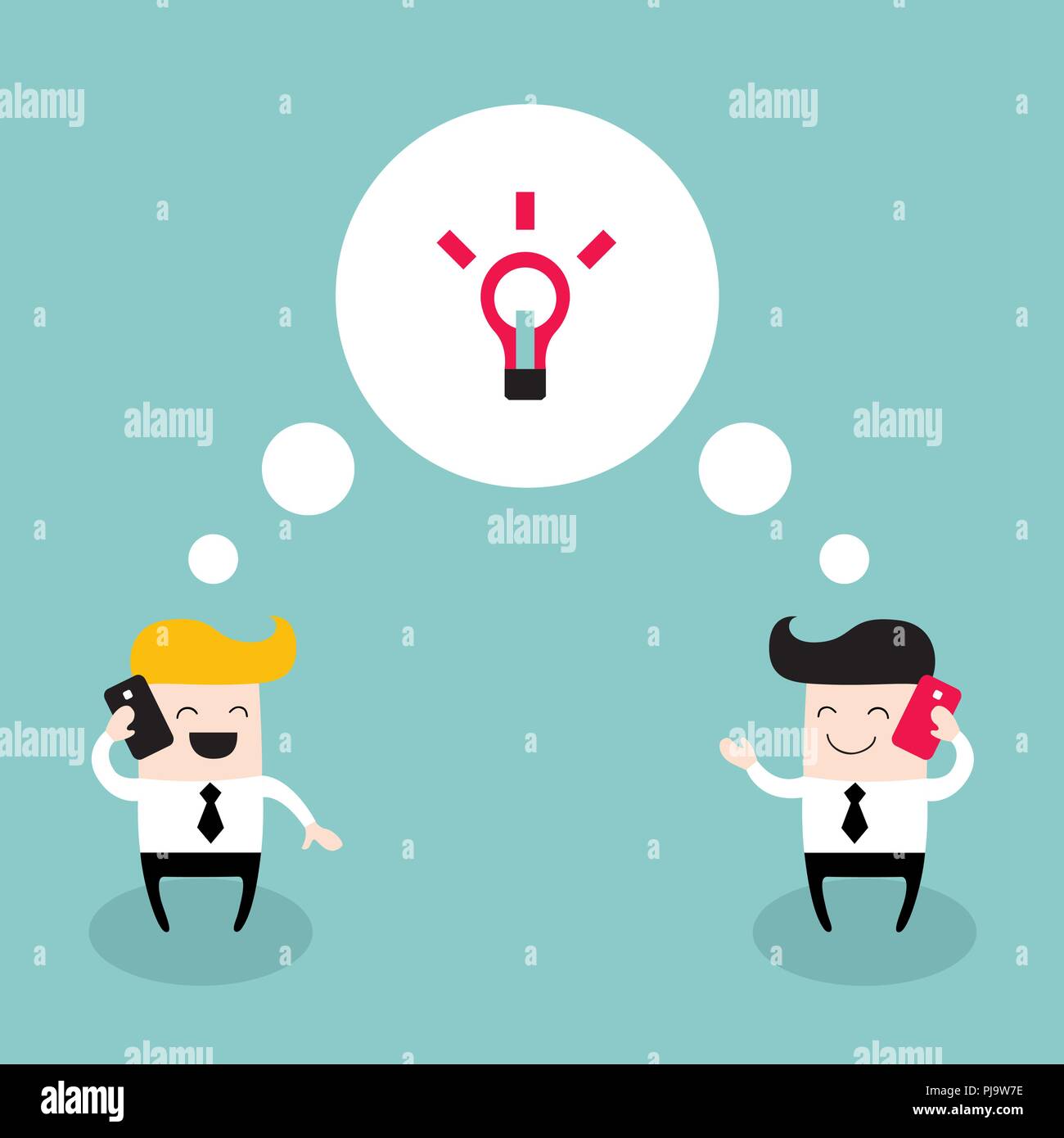 Two businessmen talking by the phone Colleagues collaboration business ...