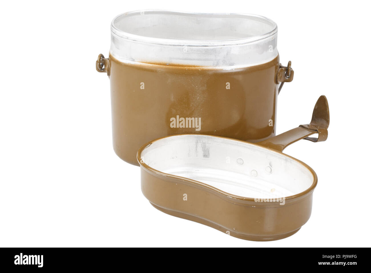 Soviet Army mess kit isolated on white background Stock Photo - Alamy