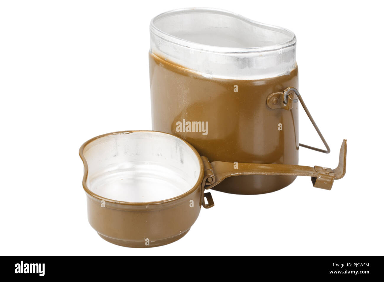 Soviet Army mess kit isolated on white background Stock Photo - Alamy