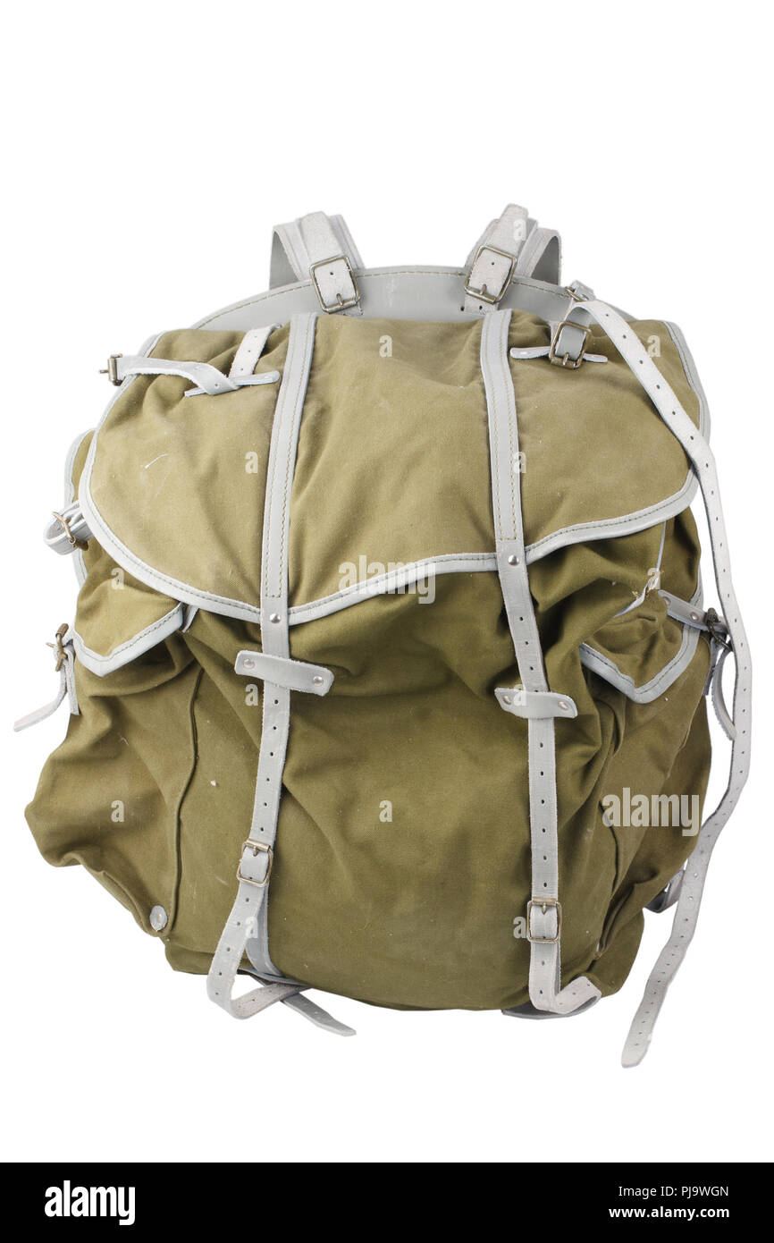 Military backpack isolated on white Stock Photo - Alamy