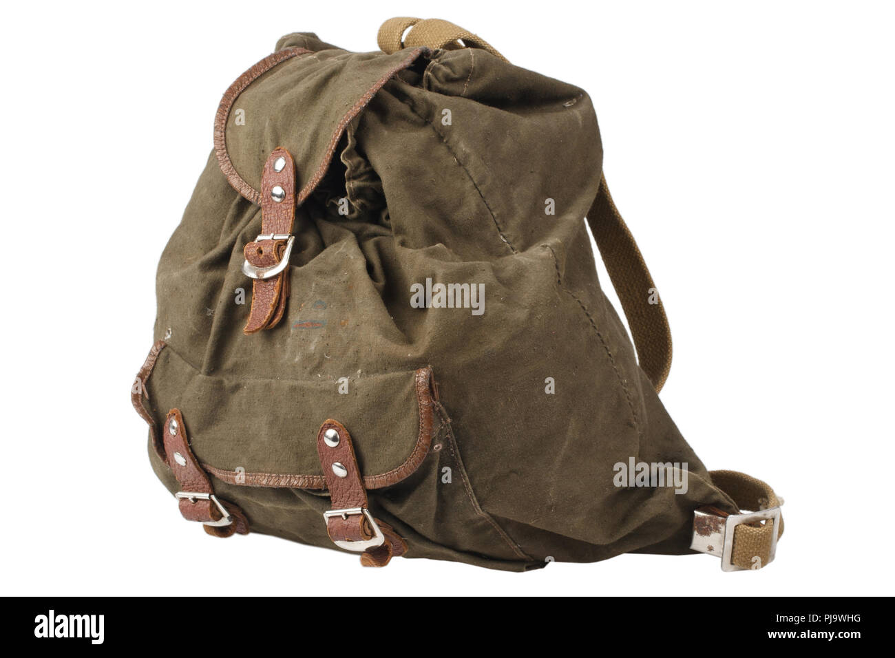 Soviet period backpack isolated on white Stock Photo - Alamy
