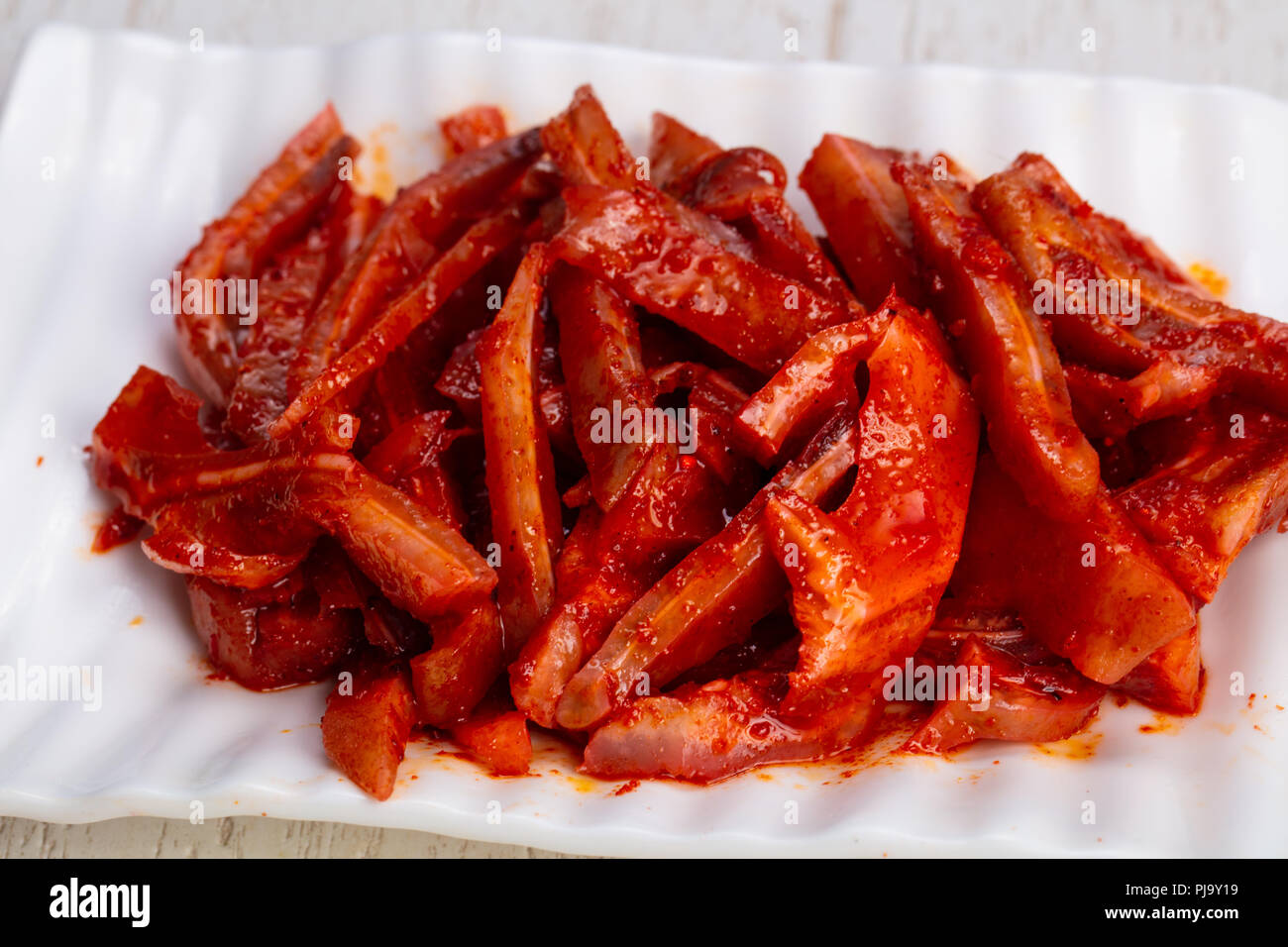 Tasty spicy pork ears snack Stock Photo - Alamy
