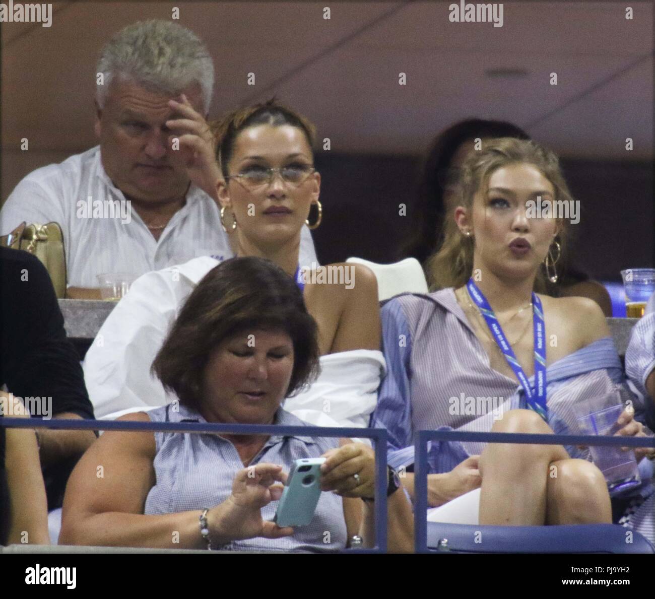 Gigi Hadid Bella Hadid At Tennis US Open 9-4-2018 Photo by John Barrett ...