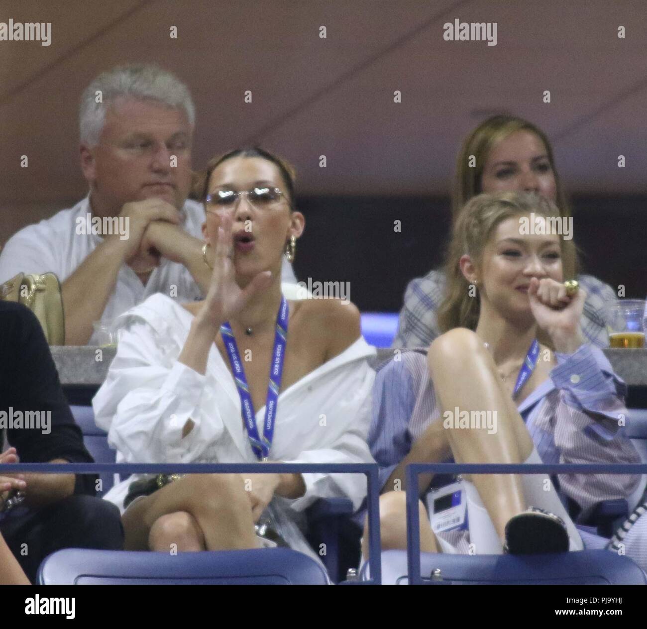 Gigi Hadid Bella Hadid At Tennis US Open 9-4-2018 Photo by John Barrett ...