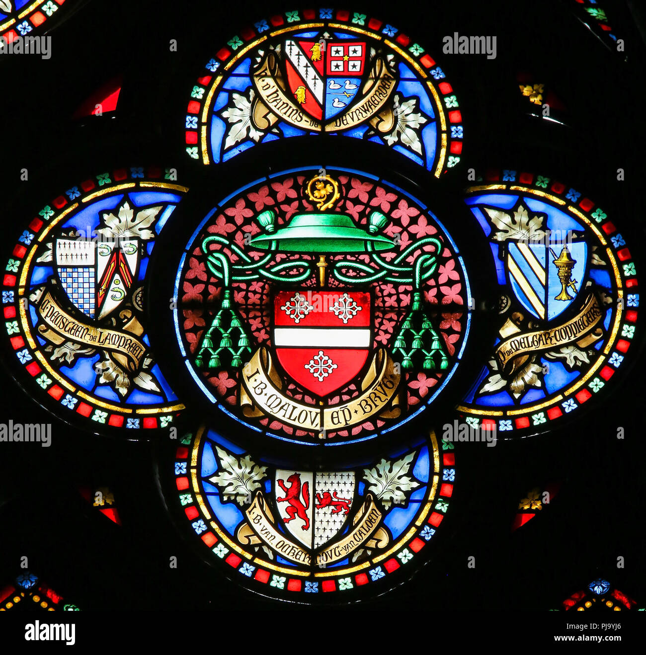 Stained Glass in the Basilica of the Holy Blood in Bruges, Belgium ...