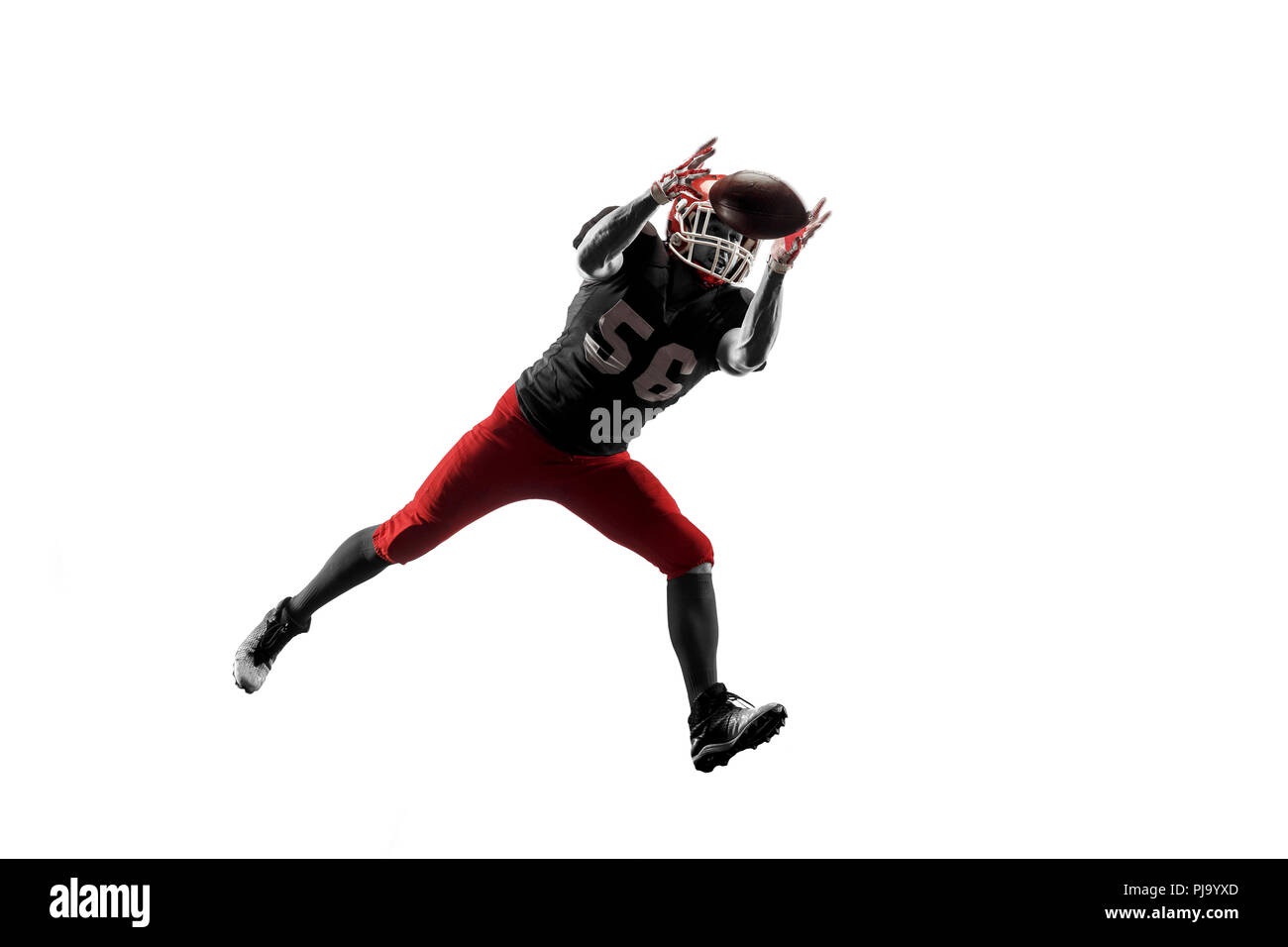 Active one american football player isolated on white background. Fit ...