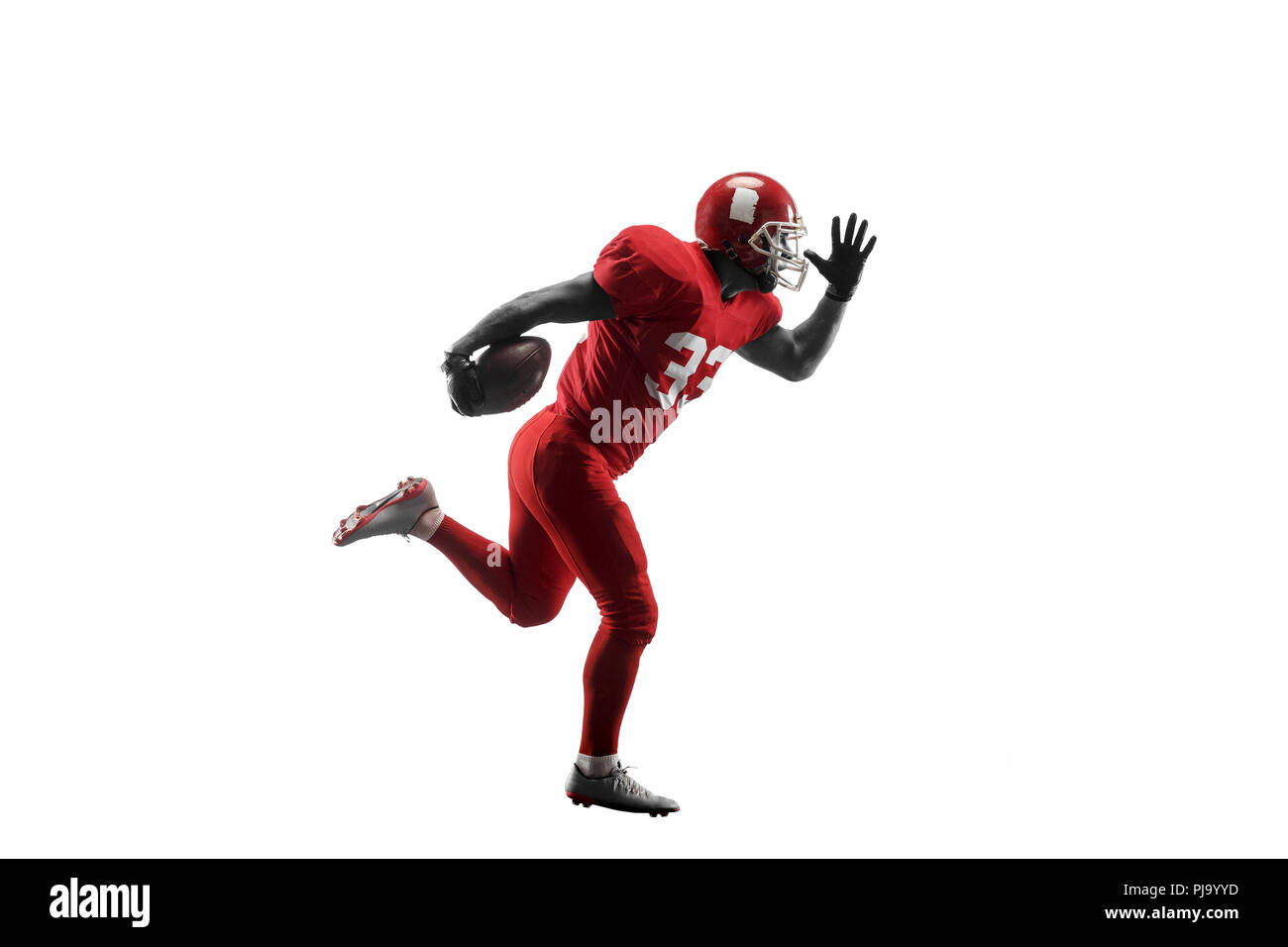 Active one american football player isolated on white background. Fit ...