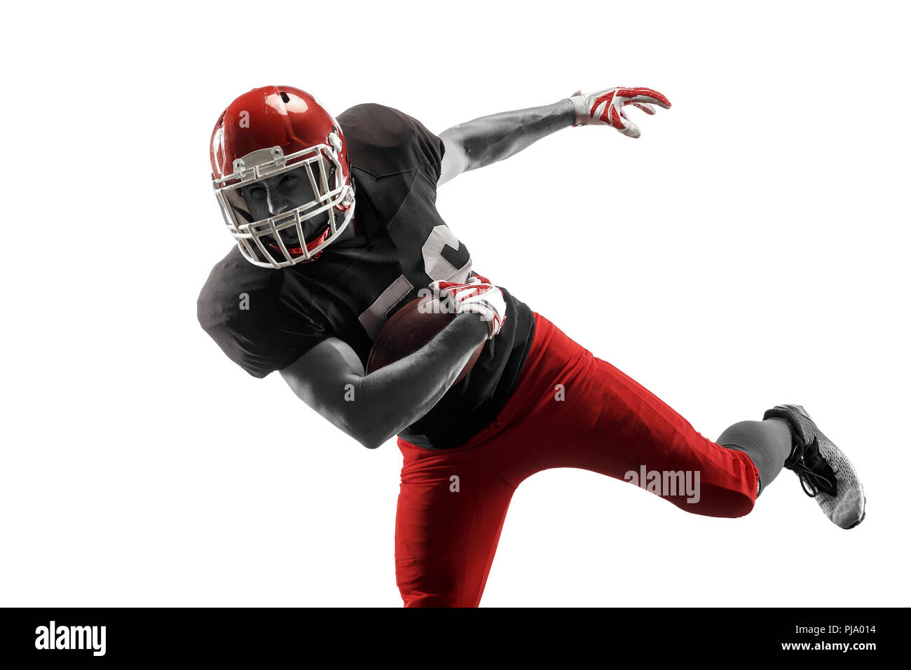 Active one american football player isolated on white background. Fit ...