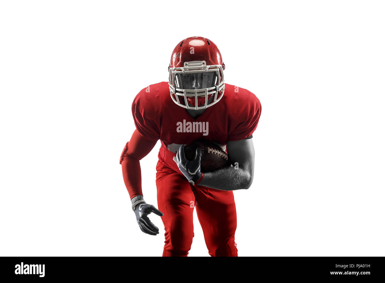 Active one american football player isolated on white background. Fit ...