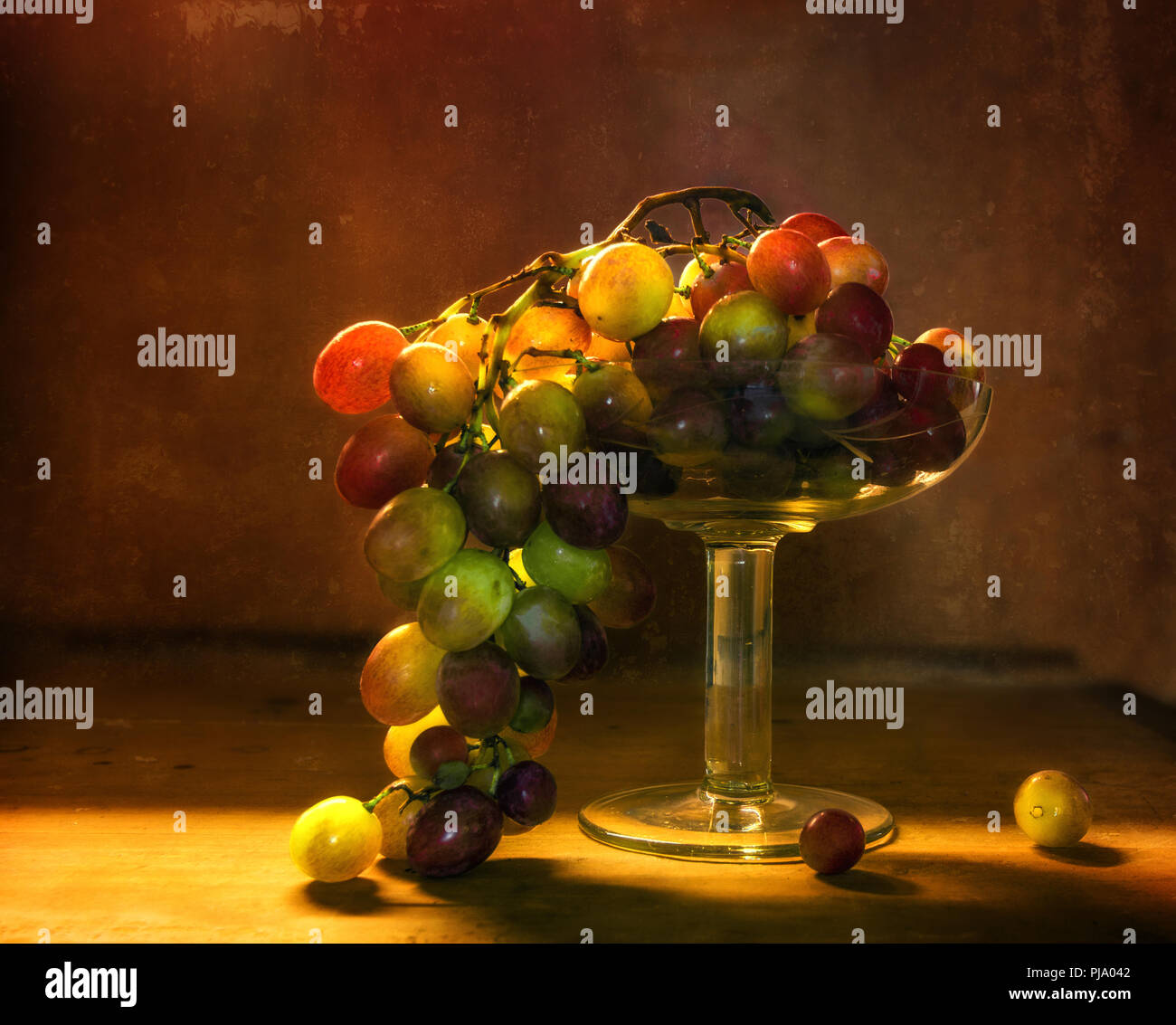 still life with a bunch of grapes. vintage. retro Stock Photo - Alamy