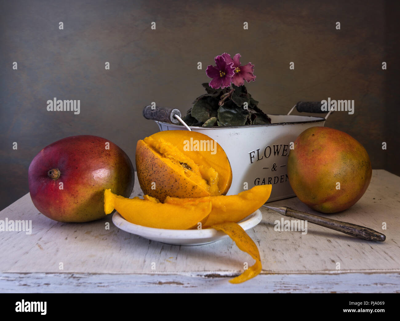 still life with mango fruits. food. vintage. retro Stock Photo - Alamy