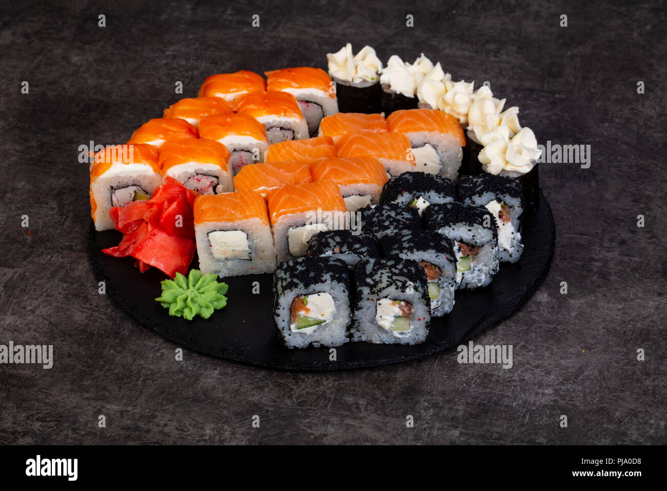 Japanese sushi set with various ingredient Stock Photo - Alamy