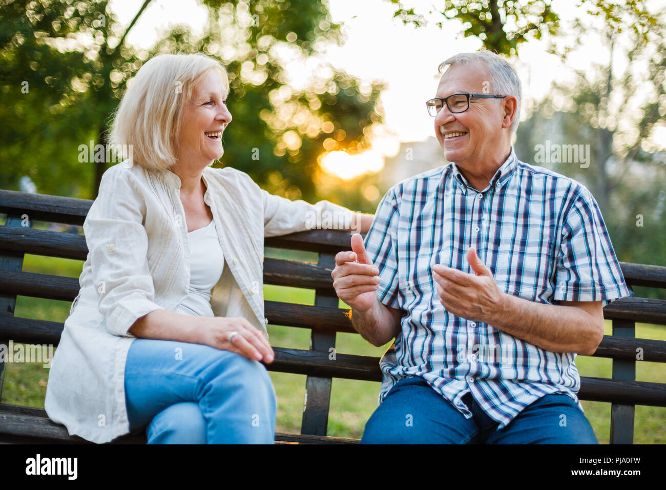 Two happy seniors hi-res stock photography and images - Alamy