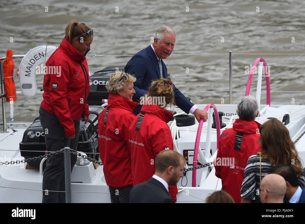 The Prince of Wales during a visit at HMS President in London, to see ...