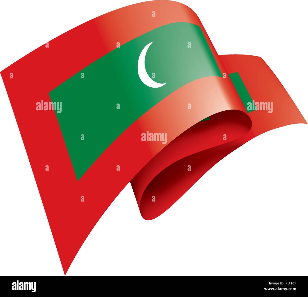 Maldives flag, vector illustration on a white background Stock Vector ...