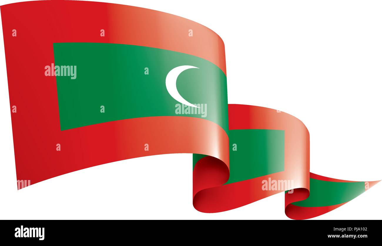 Maldives flag, vector illustration on a white background Stock Vector ...