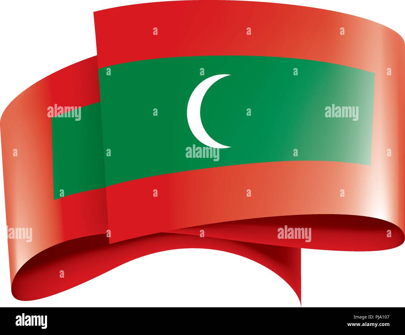 Maldives flag, vector illustration on a white background Stock Vector ...