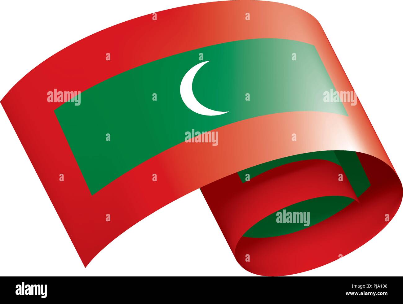 Maldives flag, vector illustration on a white background Stock Vector ...