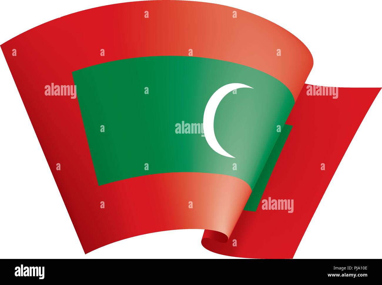 Maldives flag, vector illustration on a white background Stock Vector ...