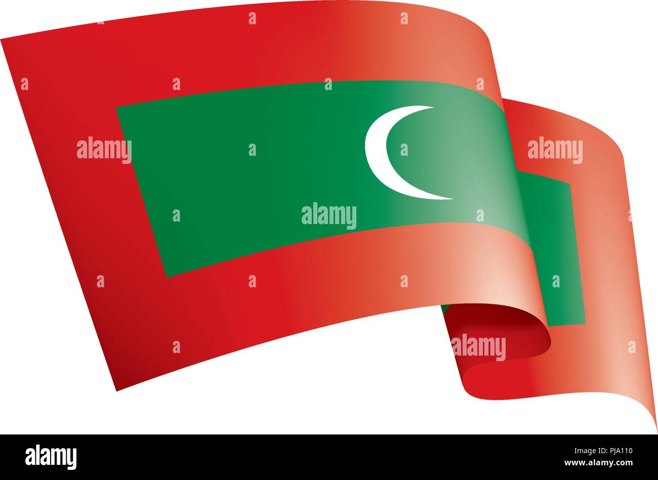 Maldives flag, vector illustration on a white background Stock Vector ...