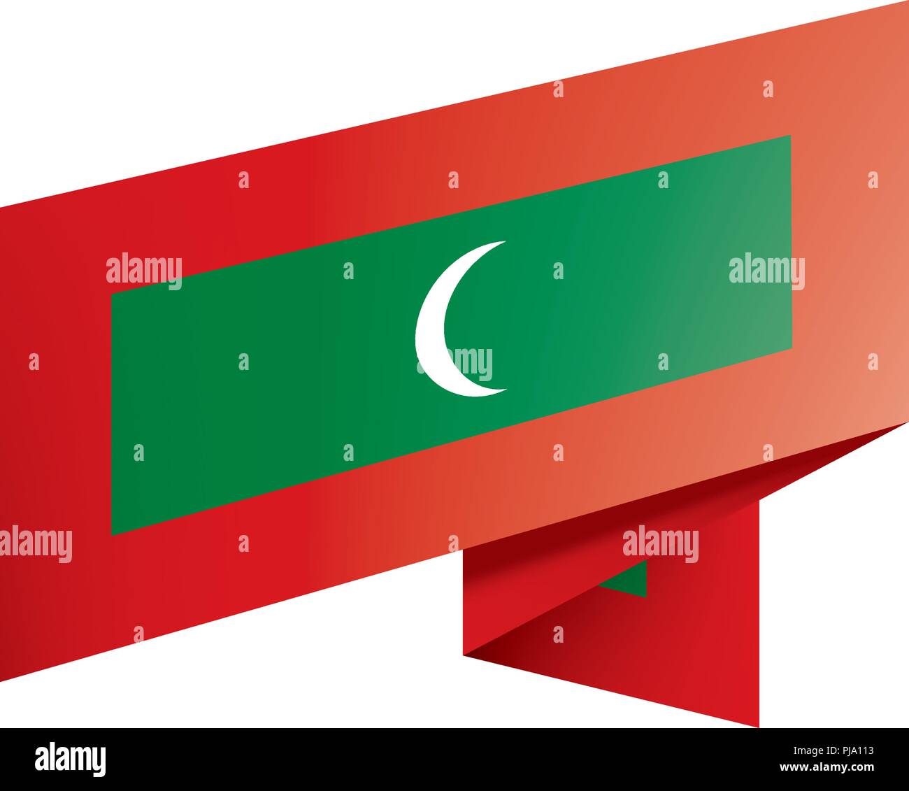 Maldives flag, vector illustration on a white background Stock Vector ...