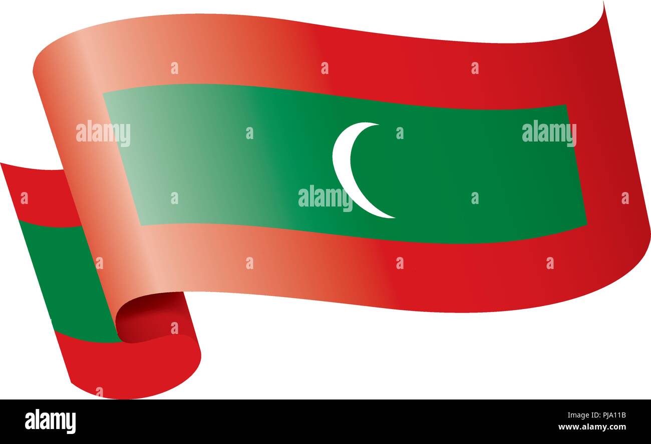 Maldives flag, vector illustration on a white background Stock Vector ...