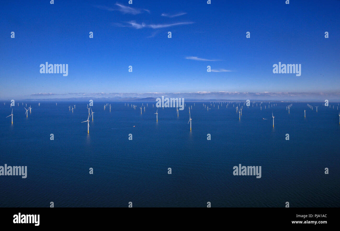 The Walney Extension in the Irish Sea off the coast of Cumbria, the ...