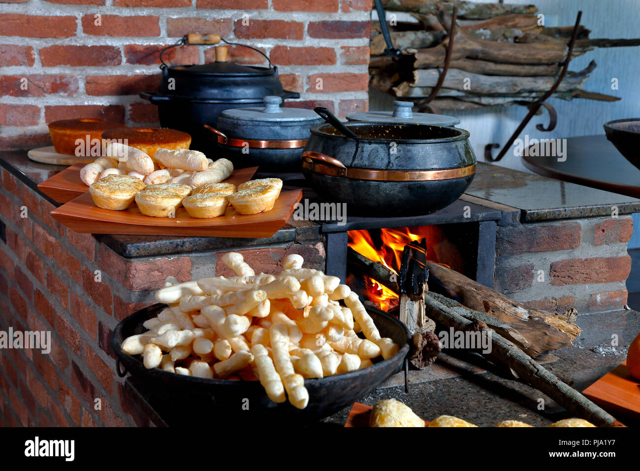Wood stove in typical rural house in the interior of Brazil Stock Photo ...