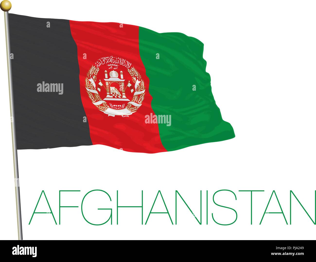 Afghanistan national flag, vector illustration Stock Vector Image & Art ...