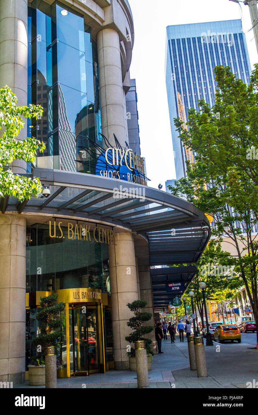 City Center in downtown Seattle Washington and the U.S. bank location ...