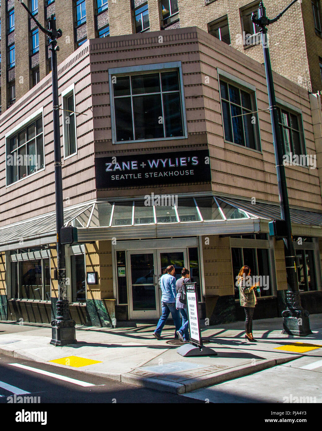 Zane and Wylie's Steakhouse in downtown Seattle Washington USA Stock ...
