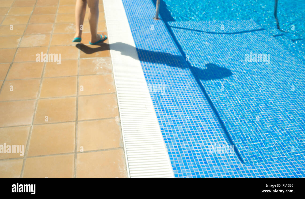 Summer outdoor swimming pool in luxury resort hotel garden Stock Photo ...