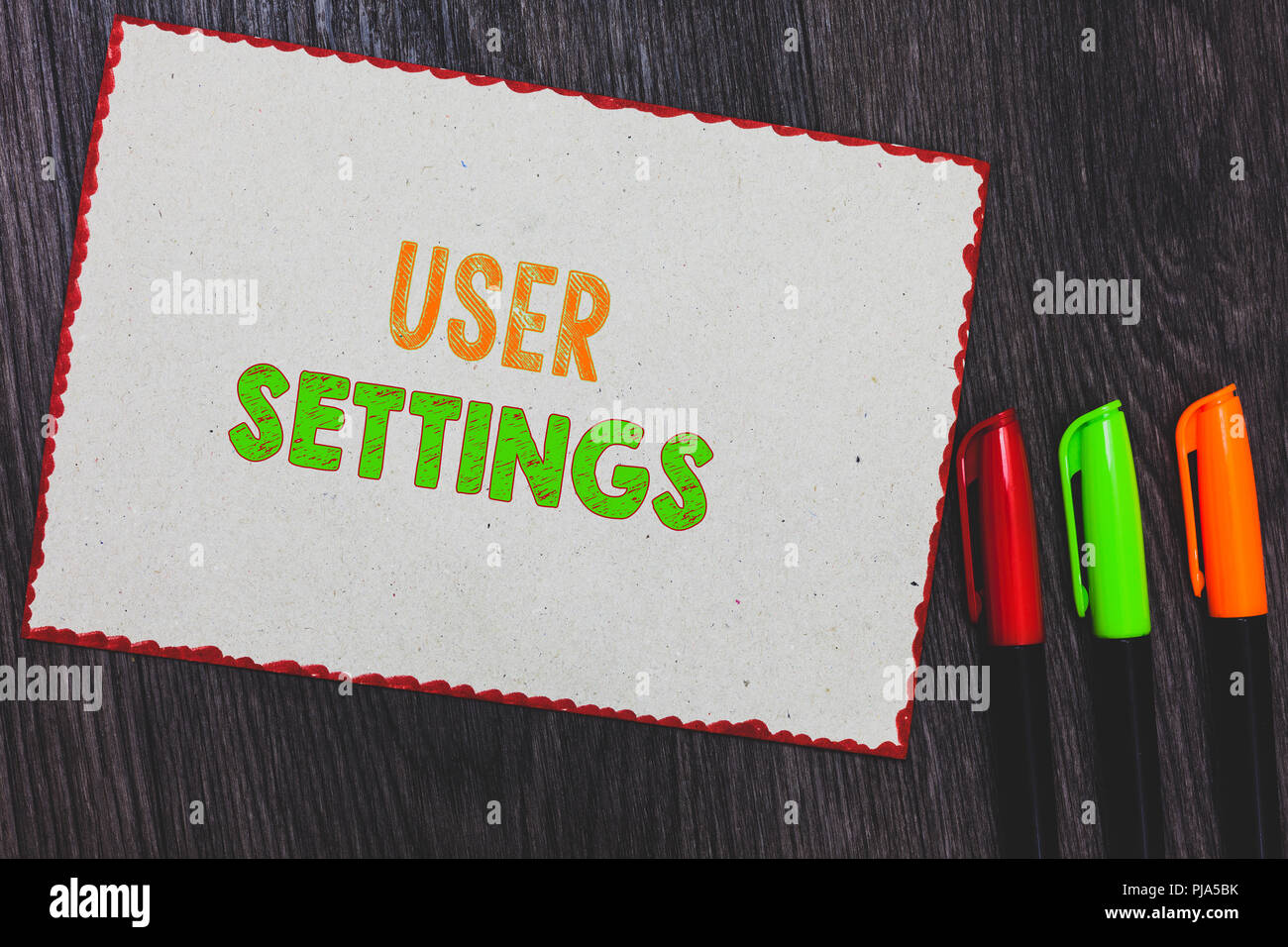 Text sign showing User Settings. Conceptual photo Configuration of appearance Operating System ...