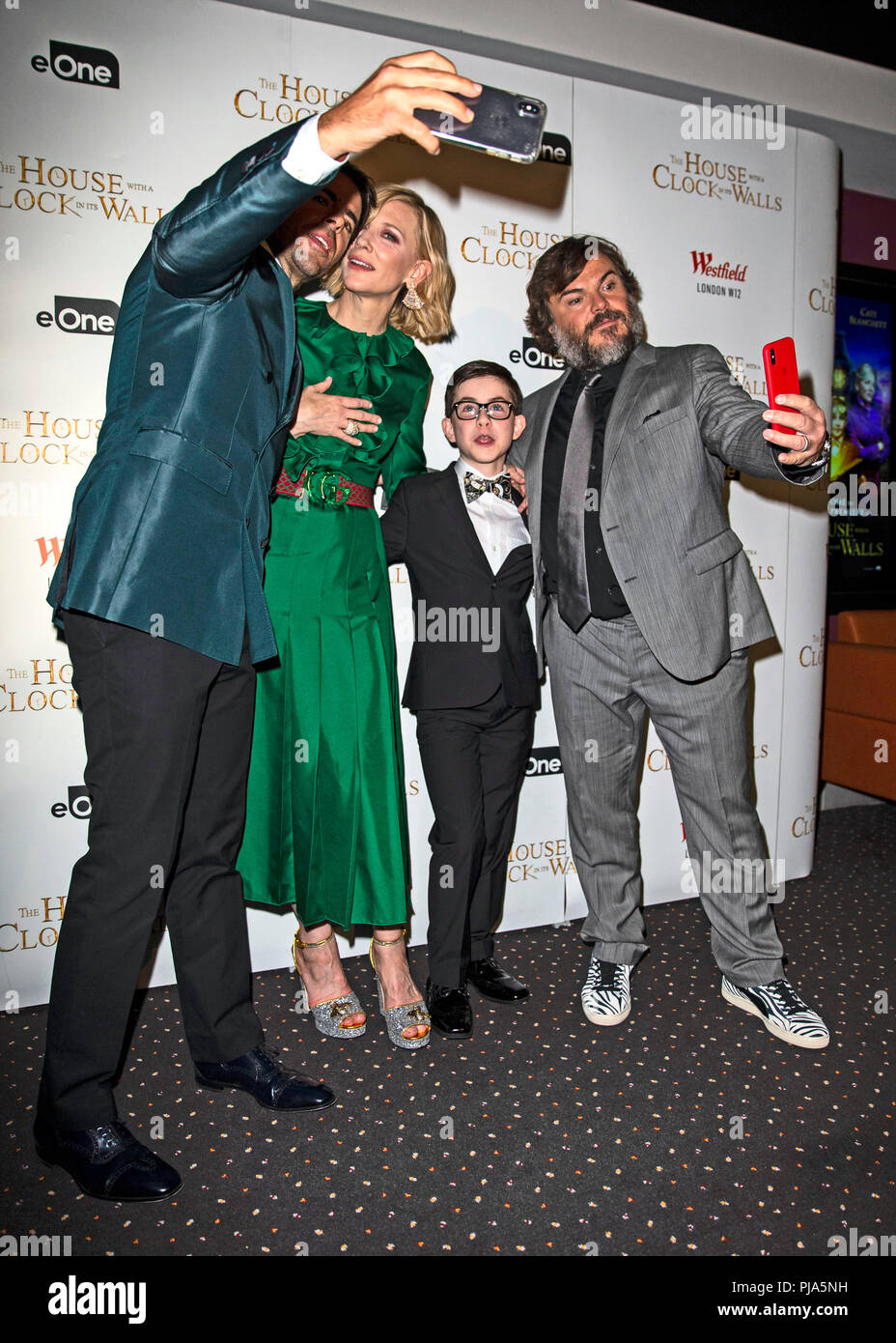 (left to right) Eli Roth, Cate Blanchett, Owen Vaccaro and Jack Black ...