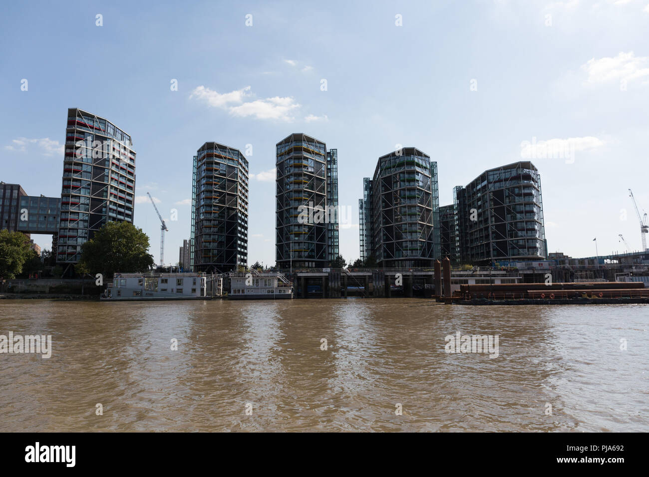 Riverside apartments on the River Thames, London Stock Photo - Alamy