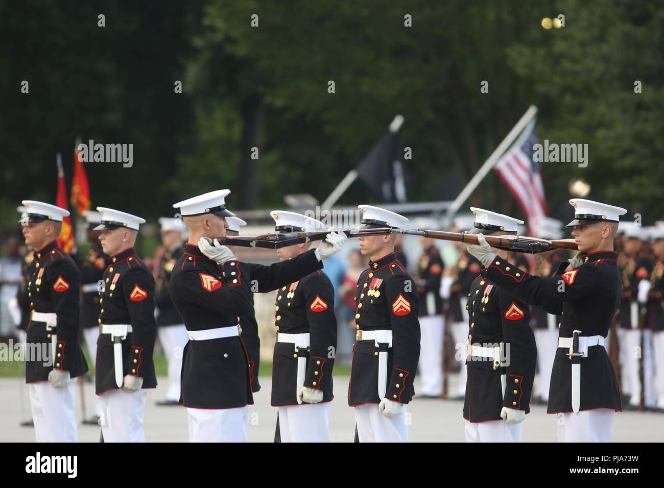 Corporal Ryan Watkins, rifle inspector, U.S. Marine Corps Silent Drill ...