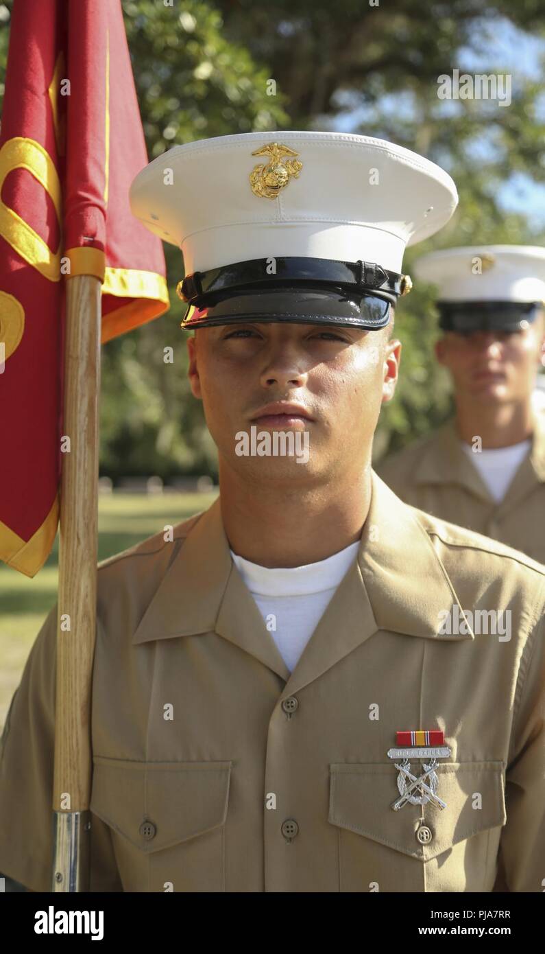 U.S. Marine Corps Pfc. Anthony Neubauer, honor graduate for Platoon ...