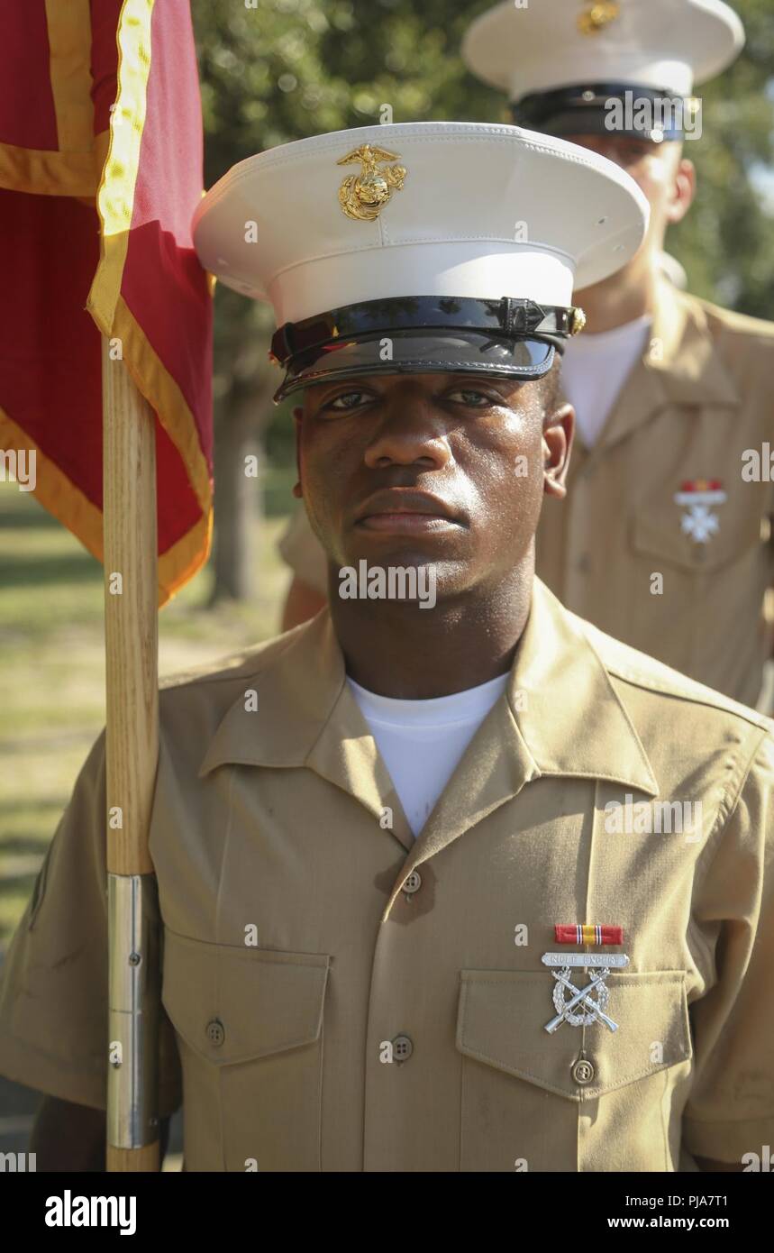 U.S. Marine Corps Pfc. Kalik Battle, honor graduate for Platoon 3054 ...