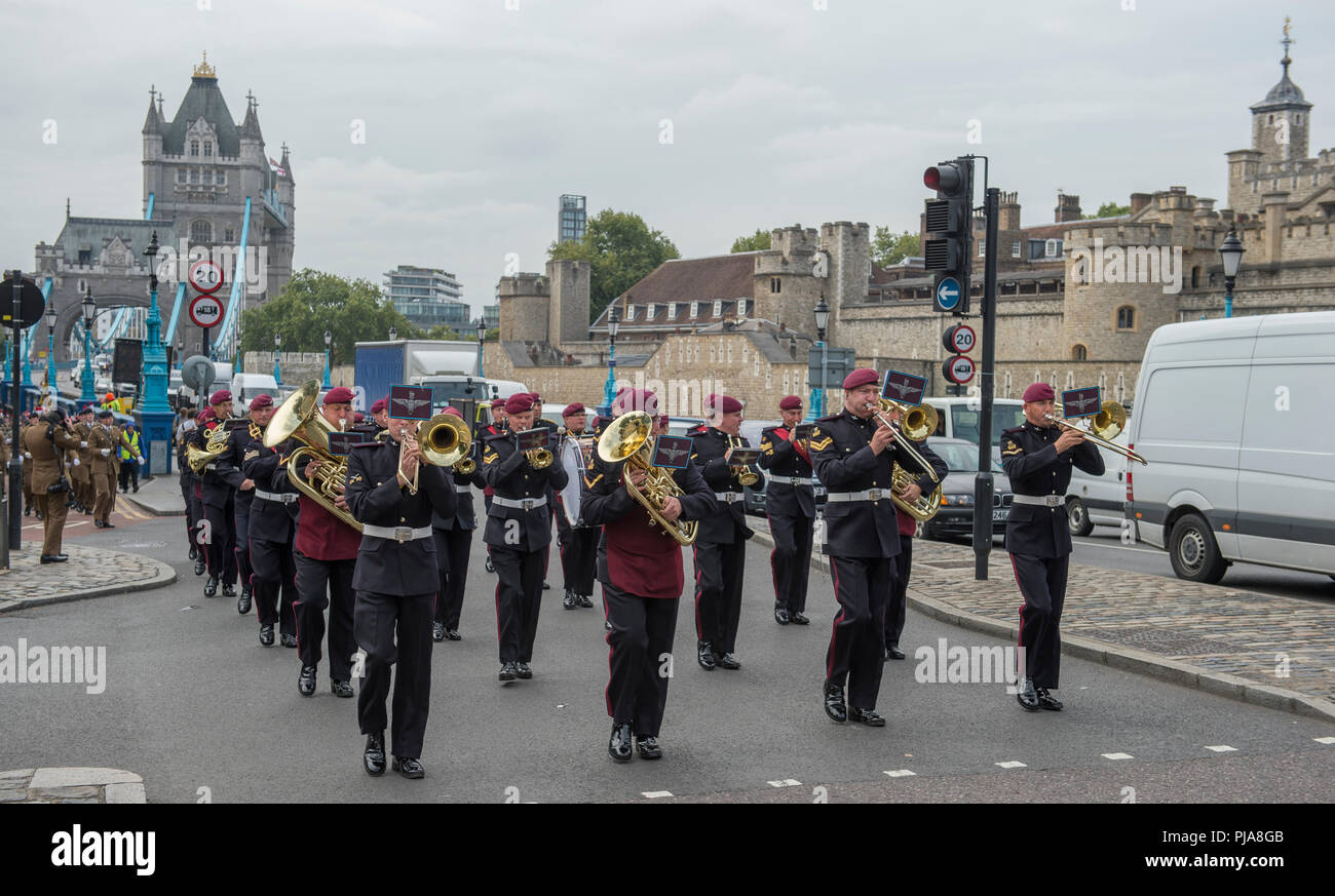 City of London, UK. 5 September, 2018. The Royal Regiment of Fusiliers ...
