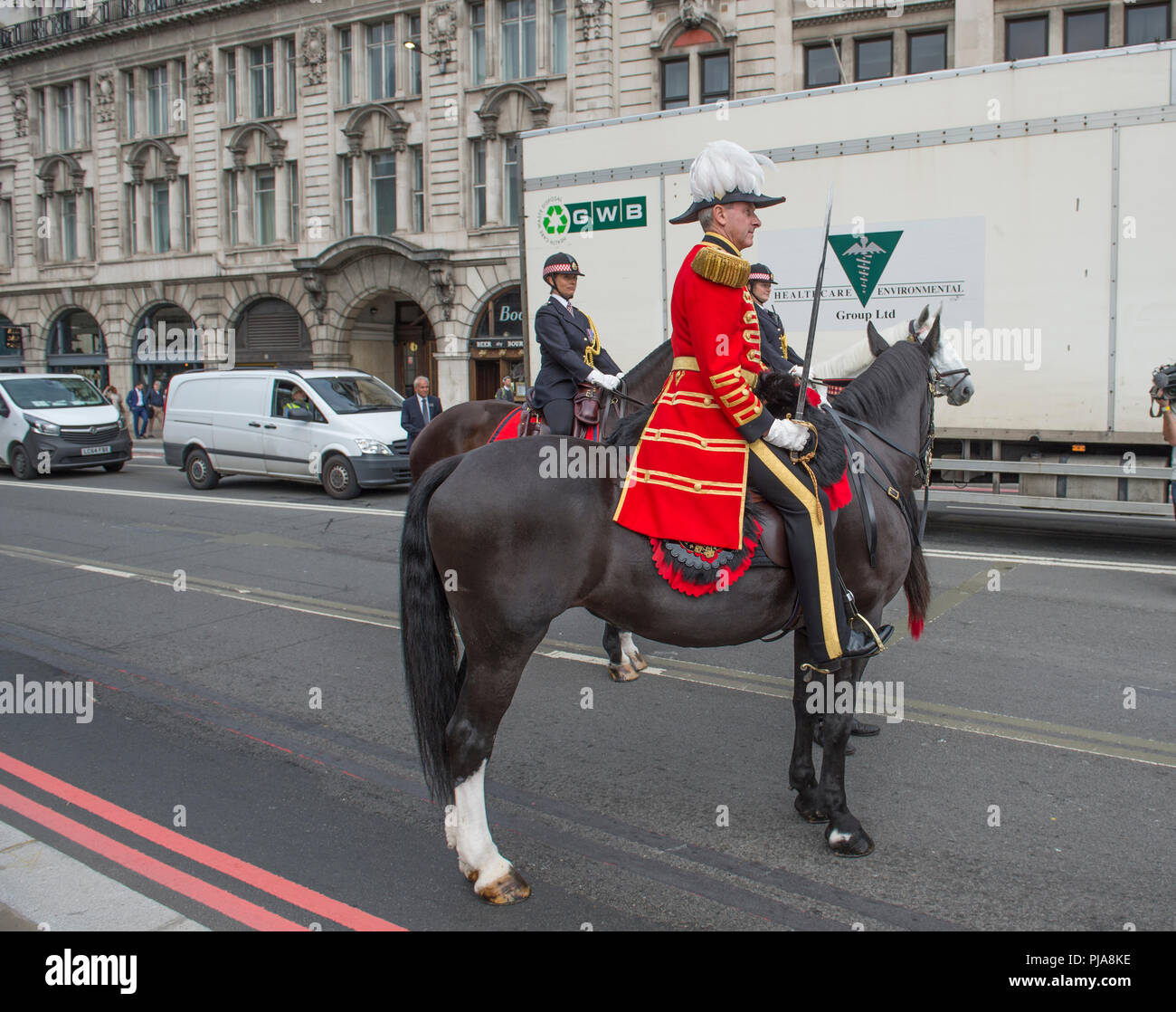City of London, UK. 5 September, 2018. The Royal Regiment of Fusiliers ...