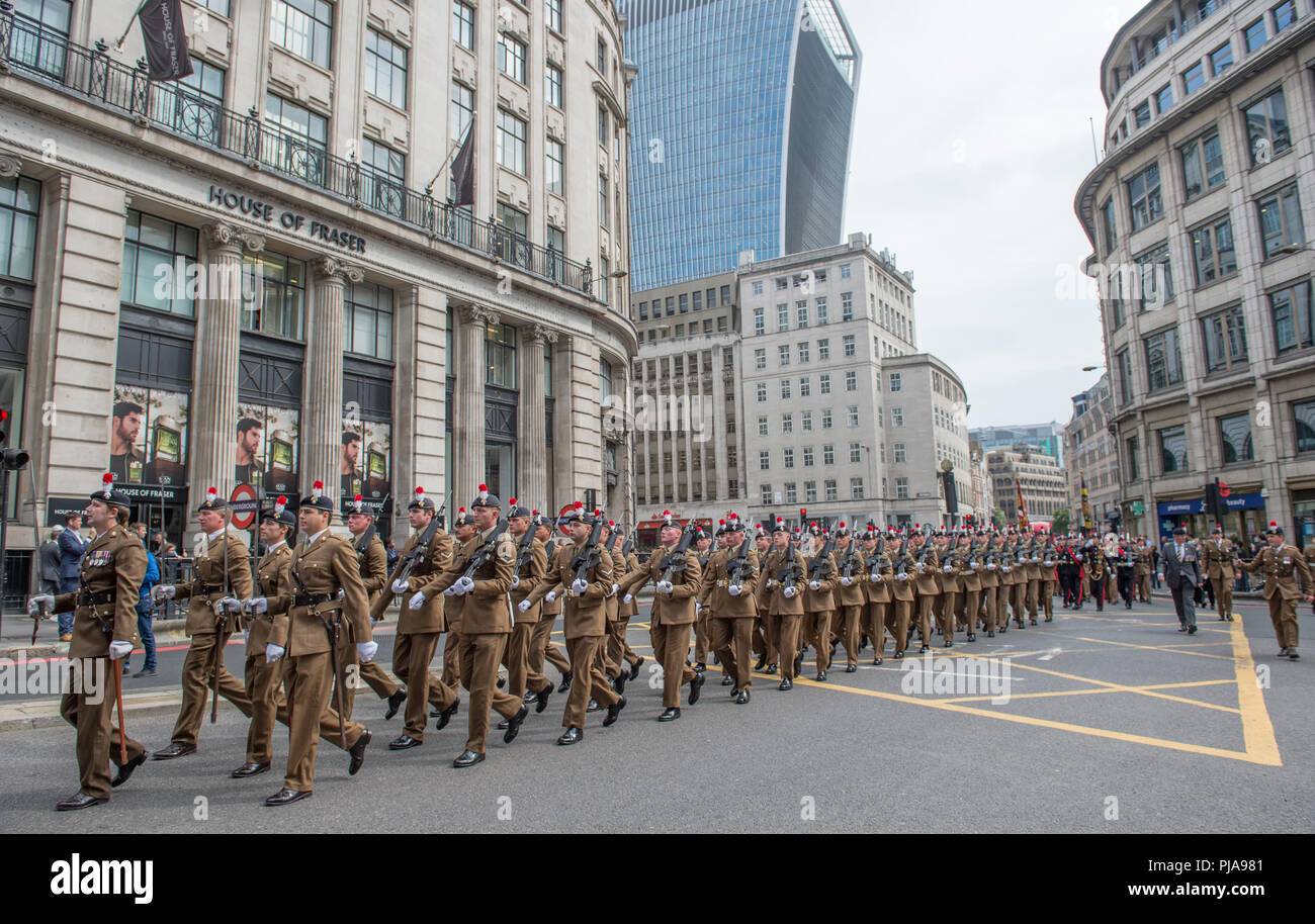 City Of London Uk 5 September 2018 The Royal Regiment Of Fusiliers