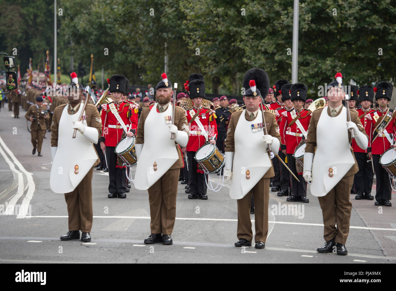 City of London, UK. 5 September, 2018. The Royal Regiment of Fusiliers ...