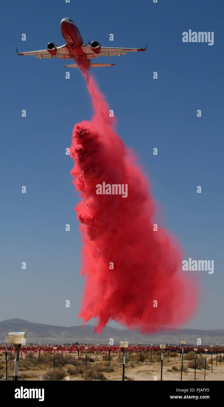 Lancaster, California, USA. 5th Sep, 2018. The fire attack air tanker ...